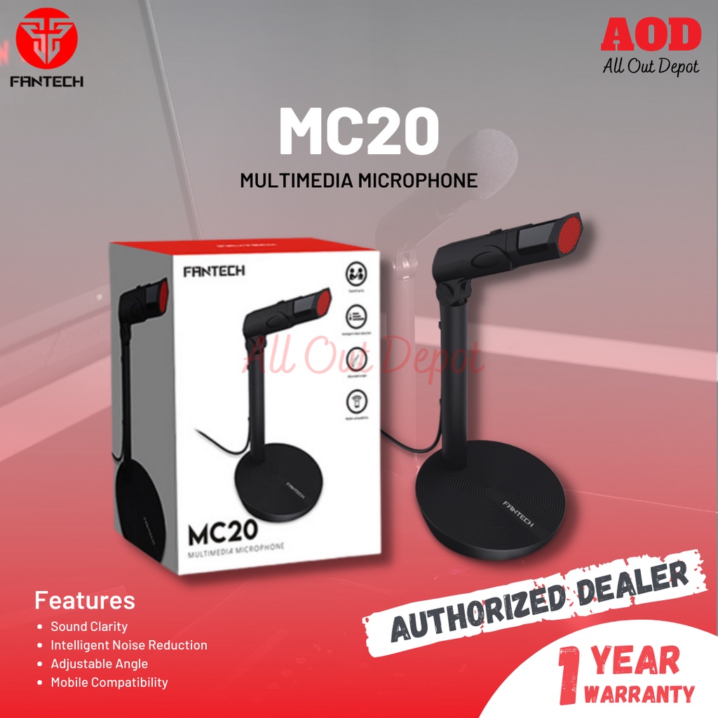 Fantech MC20 Multimedia Microphone, Multi-Platform Mic for PC, Laptop ...