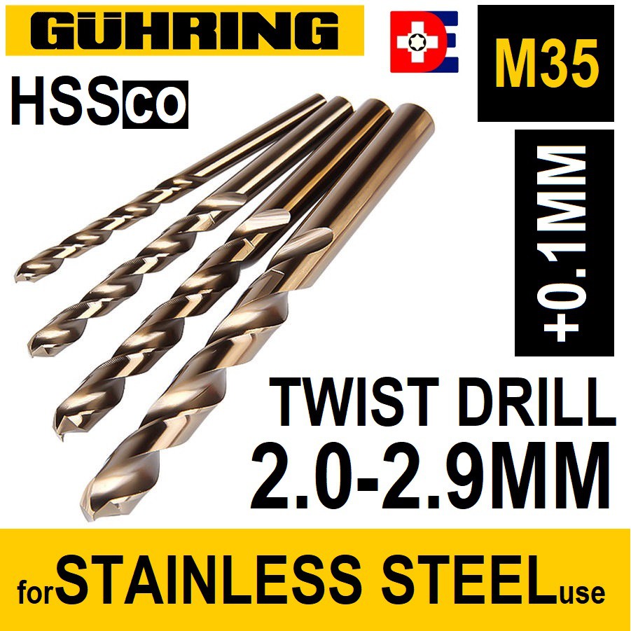 German drill bit hss HSSco Drill bit Jobber drill Twist drill 2.0 2.1 2 ...