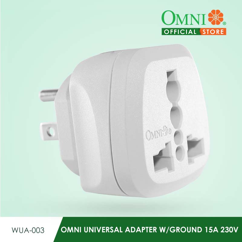 OMNI Universal Adapter with Ground 15A 250V~ - WUA-003-PK | Shopee ...