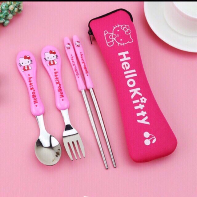 COD Hello kitty spoon set with pouch | Shopee Philippines