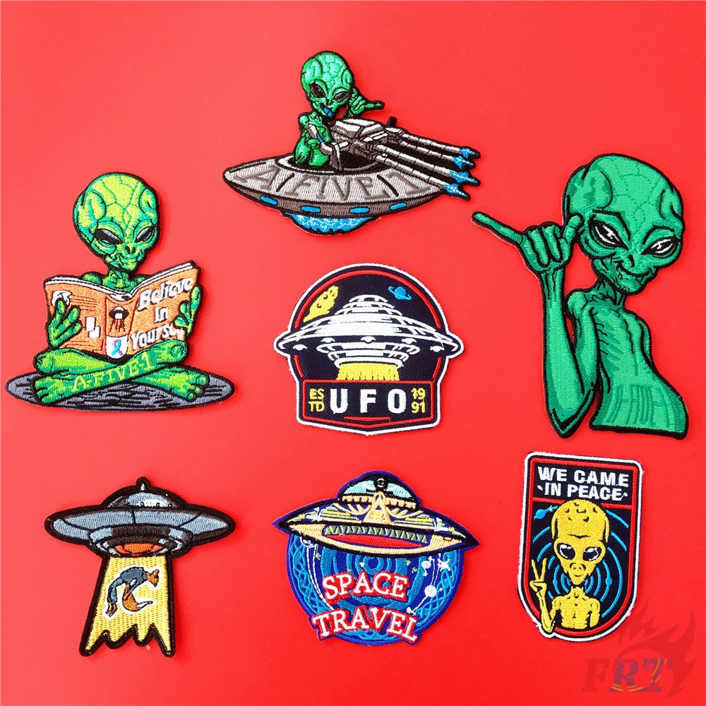 ☸ Space Travel - Aliens & UFO Patch ☸ 1Pc Diy Sew on Iron on Badges ...