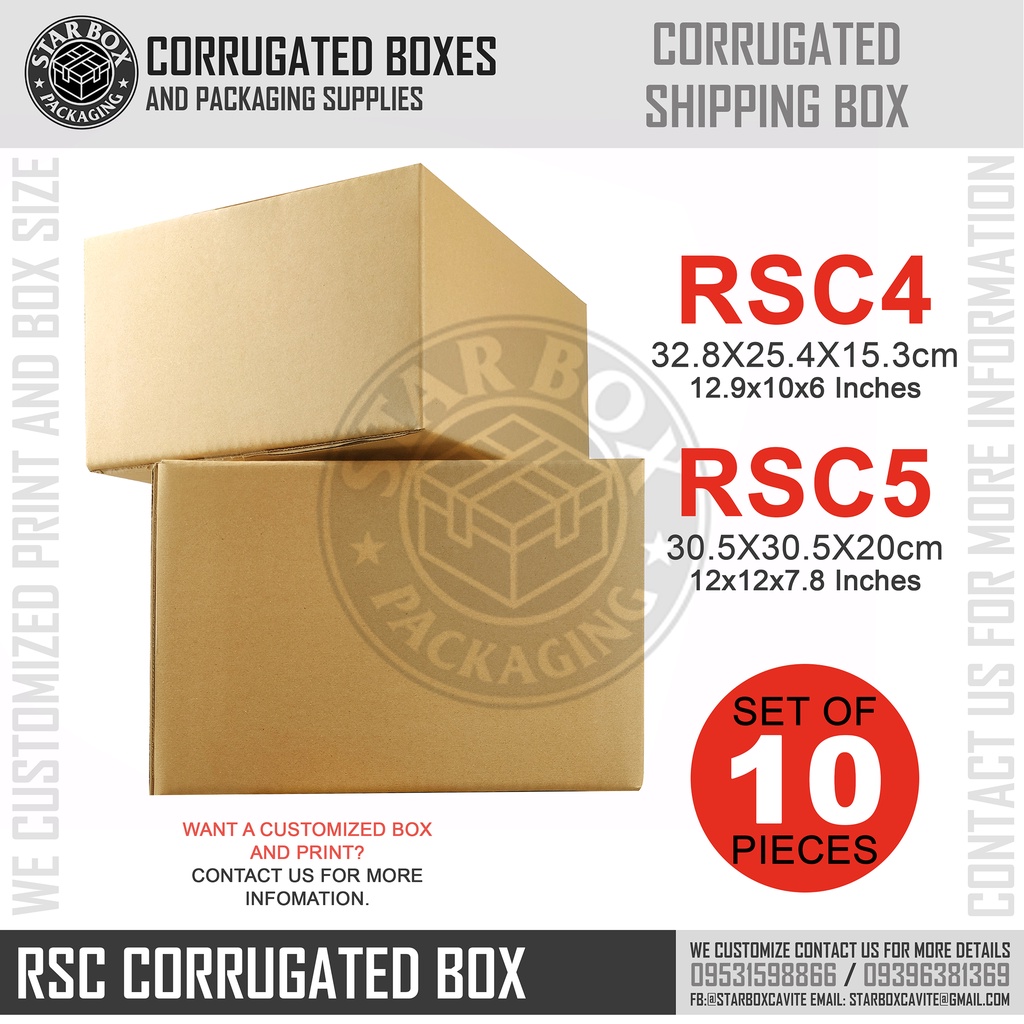 Brown Kraft Corrugated RSC Boxes (Set of 10) | Shopee Philippines