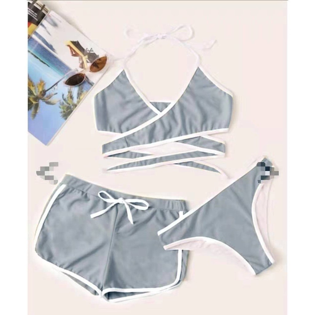 3-piece summer sexy outfit korean swim wear suit rash guard for women ...