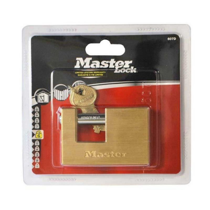 Master Lock Rectangular Body Solid Brass Padlock 607-D | Shopee Philippines