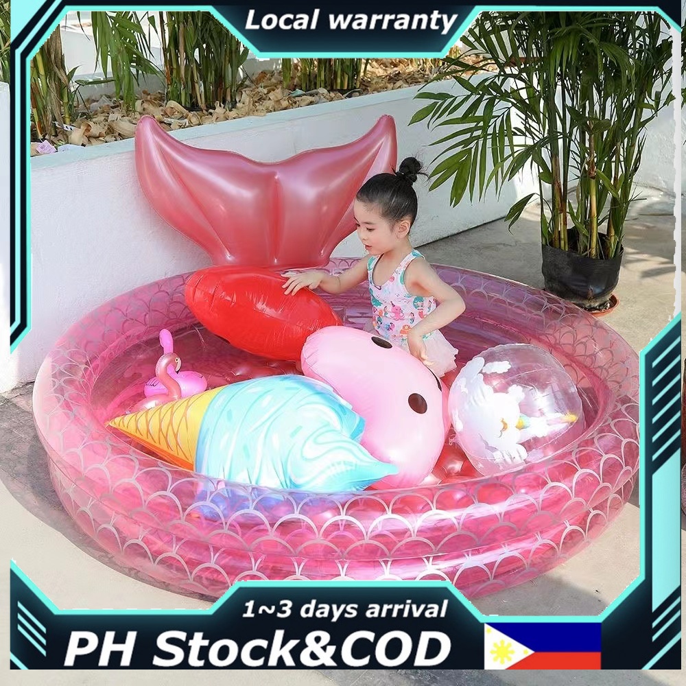 Practical Pink Mermaid Tail Inflatable Swimming Pool, Suitable for ...