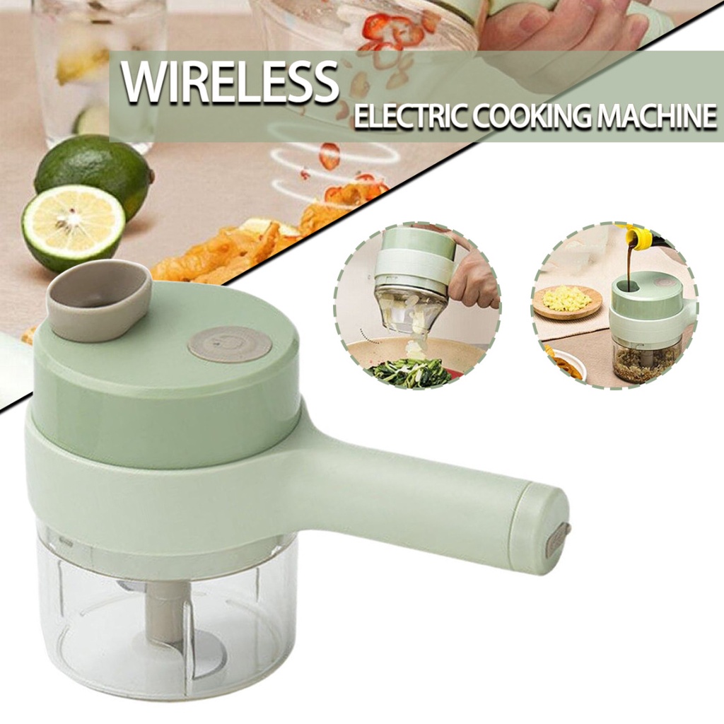 4 in 1 Handheld Electric Vegetable Slicer Set Cordless Garlic Food ...