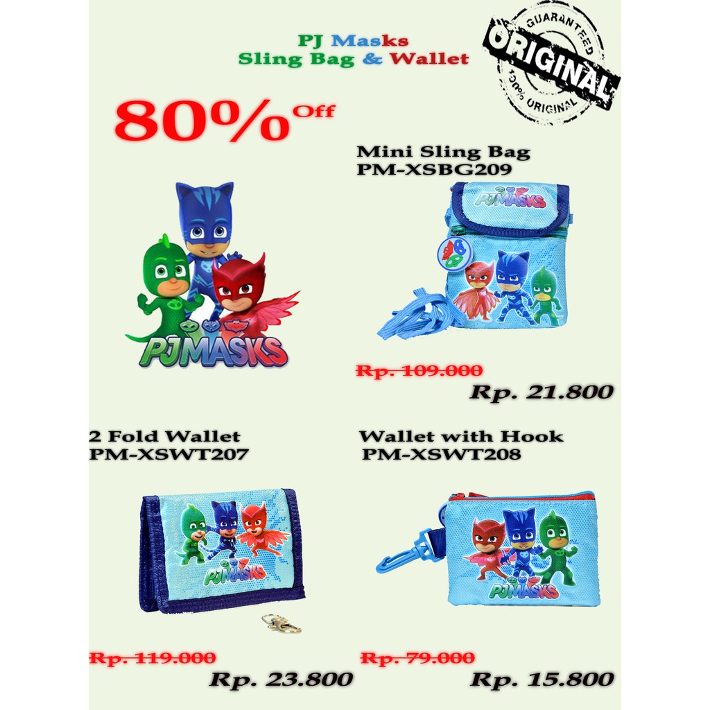 Children's Sling Bag/Wallet PJ Masks Sling Bag & Wallet | Shopee ...