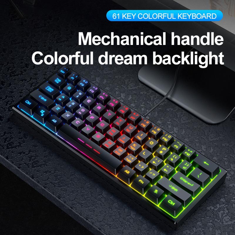ME Wired machanical feeling floating keyboard 61-key with gaming RGB ...