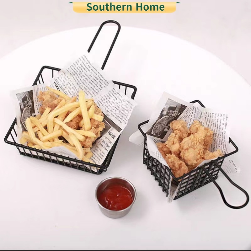B88【Manila】COD Fries Holder Fries Basket Food Basket Fries Tray Fried ...