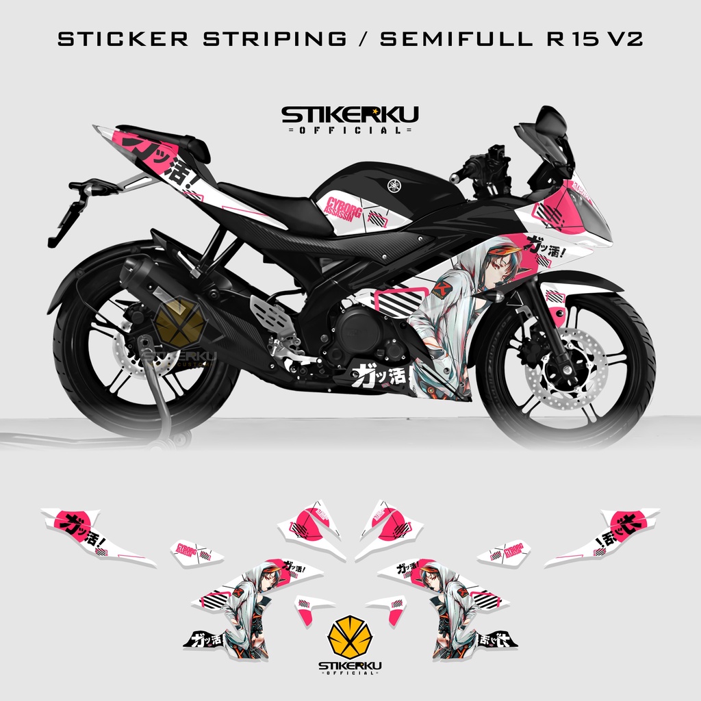 Striping YAMAHA R15 V2 / STOCK DECAL / STICKER / SEMI FULL / STICKERS ...