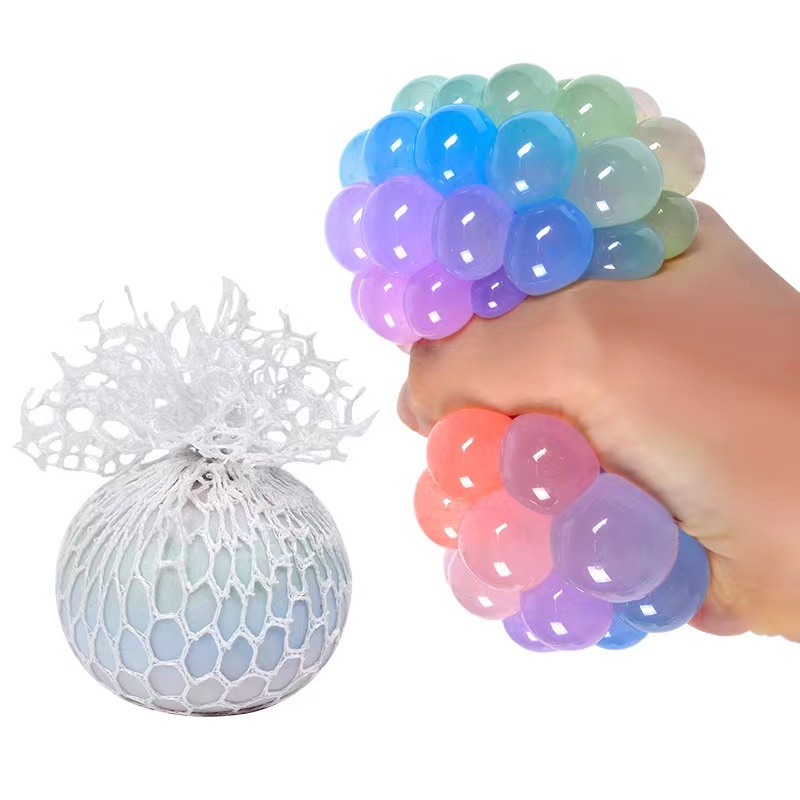 Big Size Squishy Balls Stress Relief Toy Squeeze Grape Balls Mesh ...