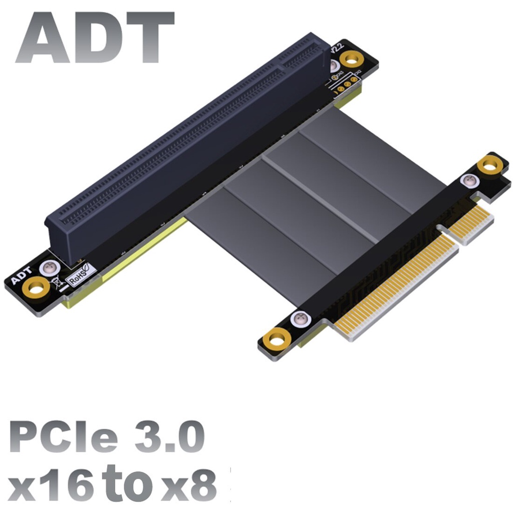 ADT-Link PCI-E x8 Extension Cable Adapter x16 Pcie Riser 1U2U 8x to 16x ...