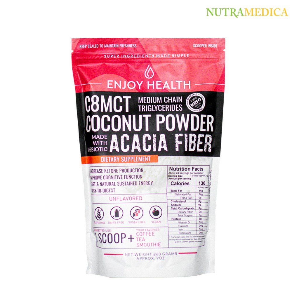 Enjoy Health C8 MCT Coconut Powder + Acacia Fiber (260g) | Shopee ...