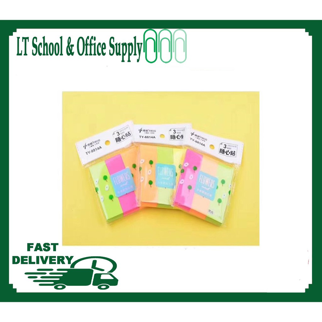 1 Pack 3 Colors Combination Sticky Notes Size 1 X 3 Inches 300's ...