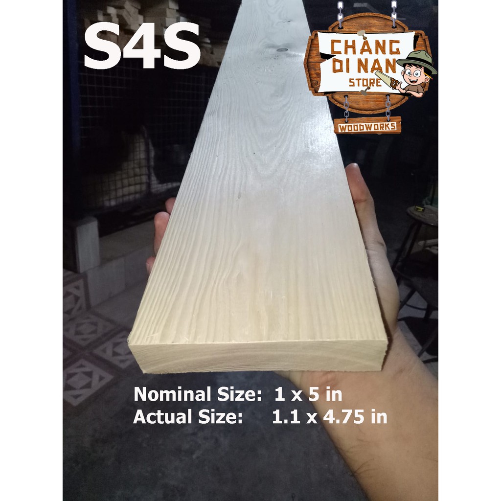 2/4 pcs S4S Pinewood 1x5 in (1 to 3 feet) | Shopee Philippines