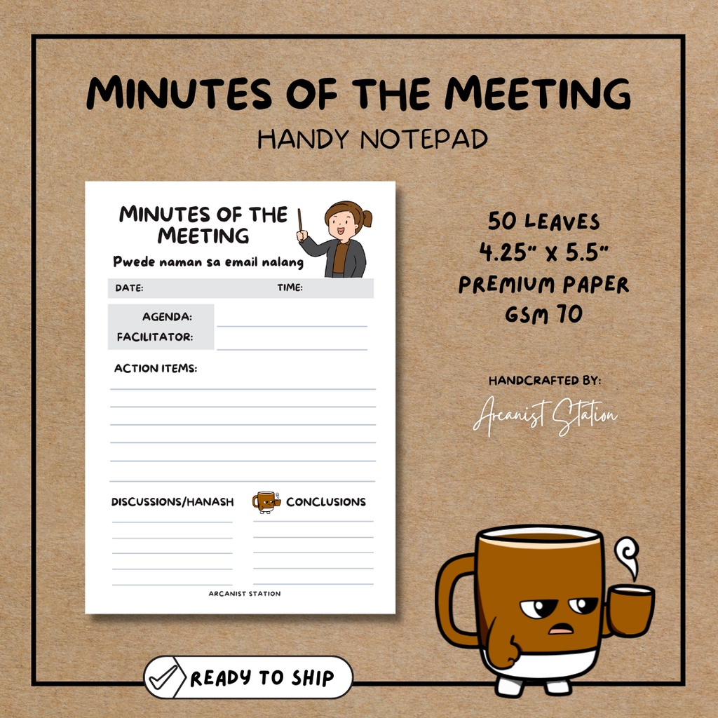 Minutes of the Meeting - Witty Notepad Planner | Shopee Philippines
