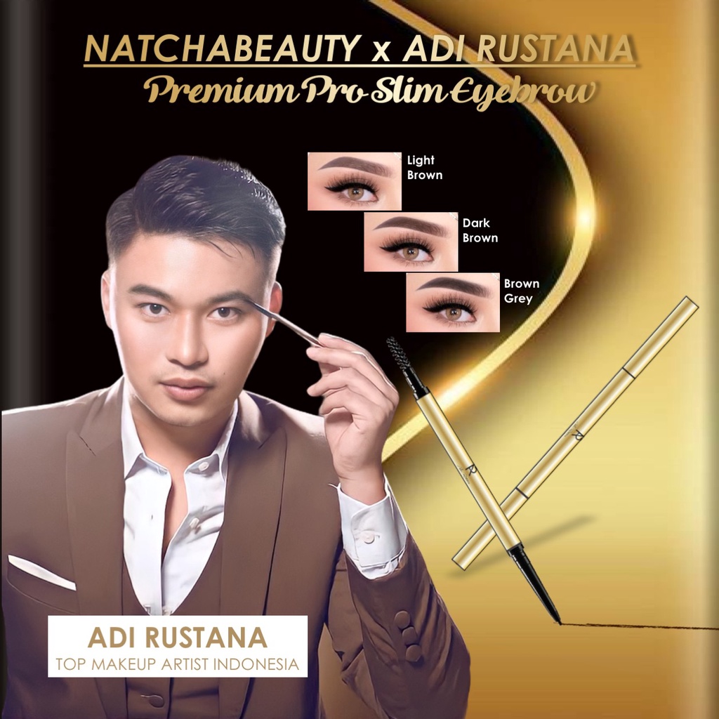 Natcha BEAUTY X ADI RUSTANA PREMIUM PRO SLIM EYEBROW BROWIT Pencil Fiber TATTO EYEBROW ...