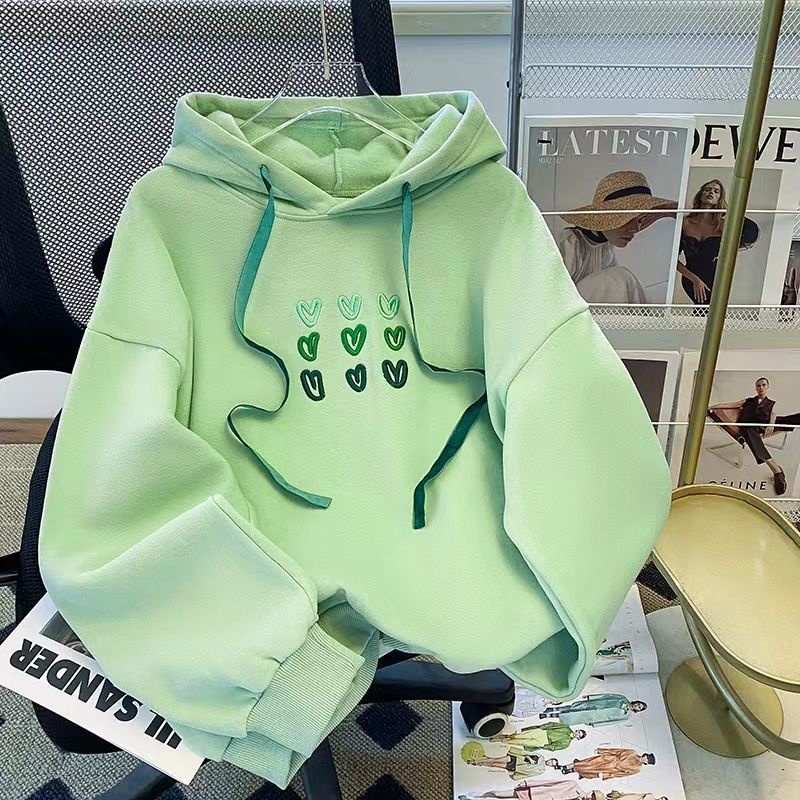 Begonia Boutique Womens Japanese Retro Mint Green Heart Embroidered
