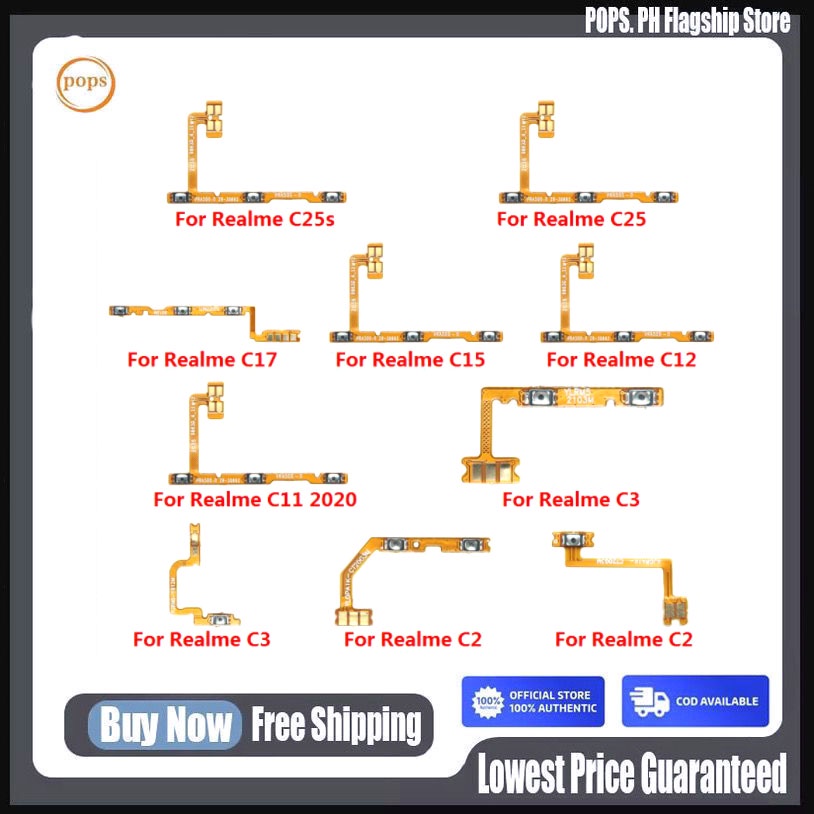 Realme Power Volume Button Flex Cable Realme 1/7/5/6/3/6 Pro/C11/C3/3 ...