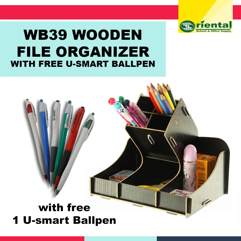 DIY WB39 Wooden File Organizer - Home or Office Desk Organizer - WITH FREE U-SMART BALLPEN ...