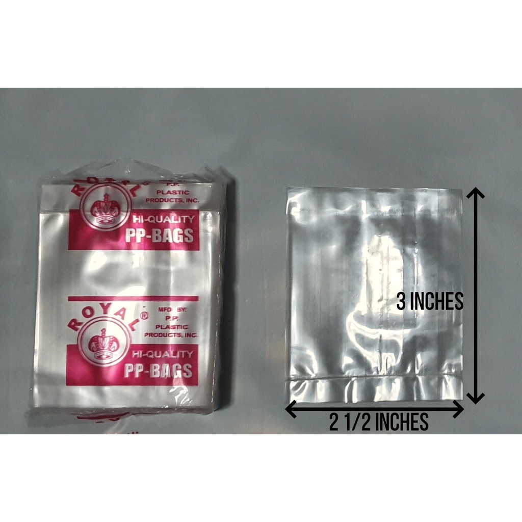 Royal PP Plastic Bags (2x3 / 2.5x3 / 2x4 / 2.5x4 / 3x5 ) - 5 packs ...
