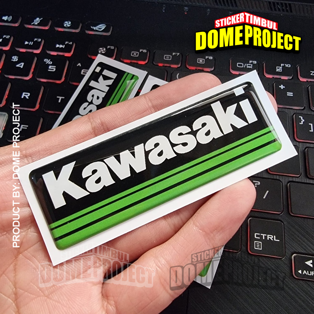 Kawasaki Embossed EMBLEM Motorcycle STICKER Box PREMIUM GRADE ...