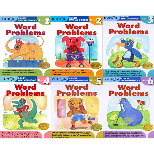 Kumon Math Workbooks Word Problems Grade 1 to Grade 6 (6 books set ...