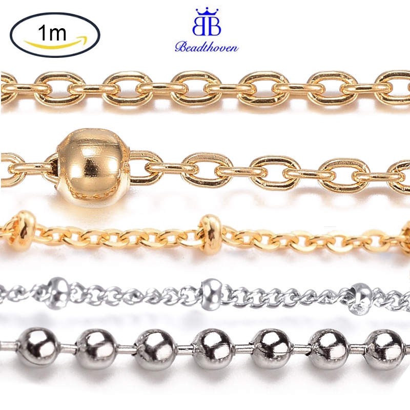 1m 304 Stainless Steel Twisted Chains Curb Chain Satellite Chains ...