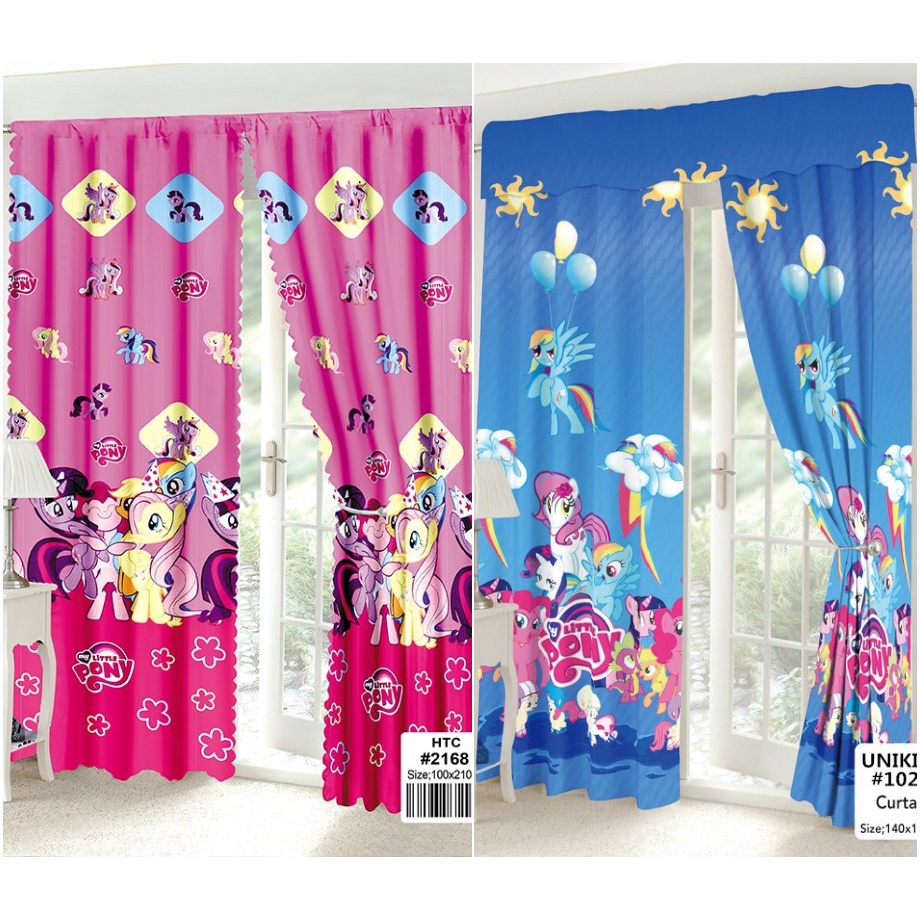 My Little Pony Curtain Sale for Window and Door Blue Pink Cartoon ...