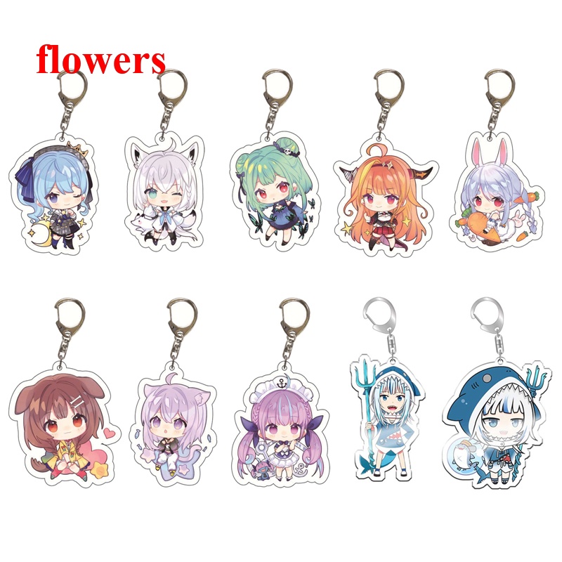 flowers Cute Hololive Vtuber Q Version Figure Keychain Inugami Korone ...