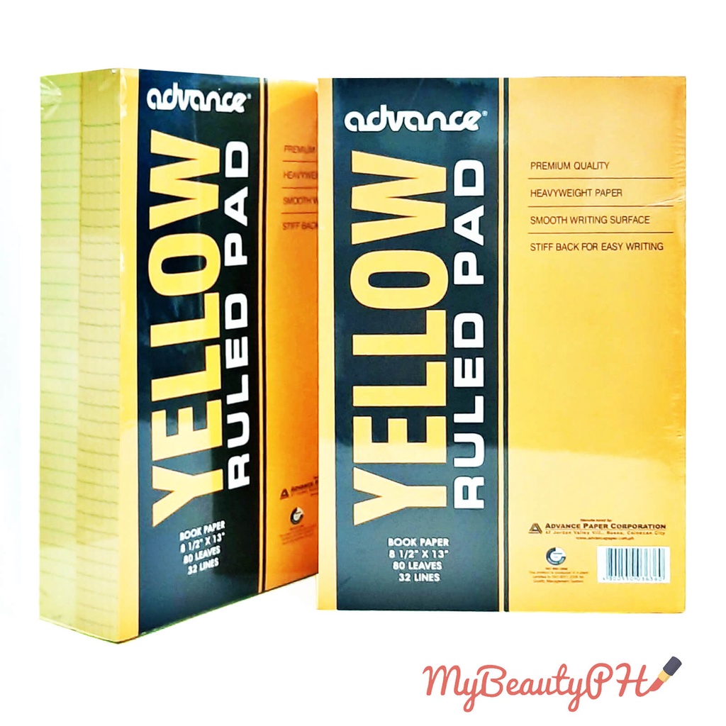 Bundle Of 10 Packs advance Yellow Ruled Pad 80 Leaves | Shopee Philippines