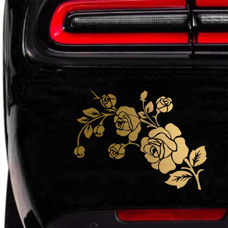 Fashion 3D Flower Car Sticker 17.2*12.9CM Creative Reflective Decals ...