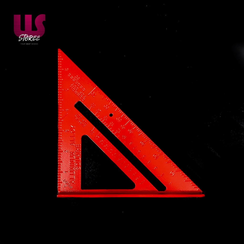 SIKU MERAH 7-inch Triangle Elbow Ruler Red Speed Square 7-Inch Thick ...