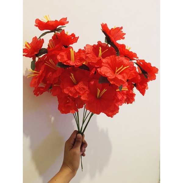 Hibiscus Flowers Red 1 Bundle 10 Large Bouquets | Shopee Philippines