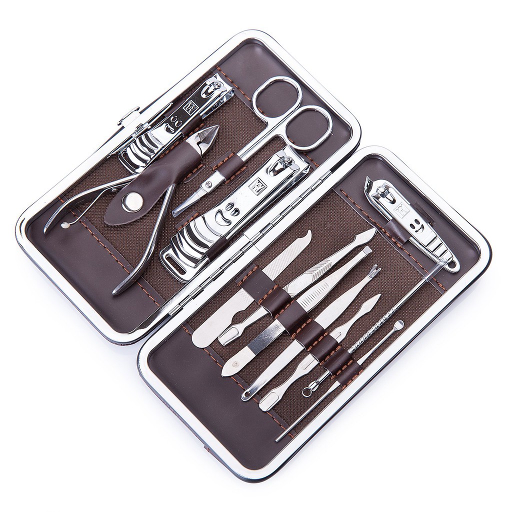 12pcs in1 Manicure Pedicure Set Nail Clippers Cleaner Cuticle Grooming ...