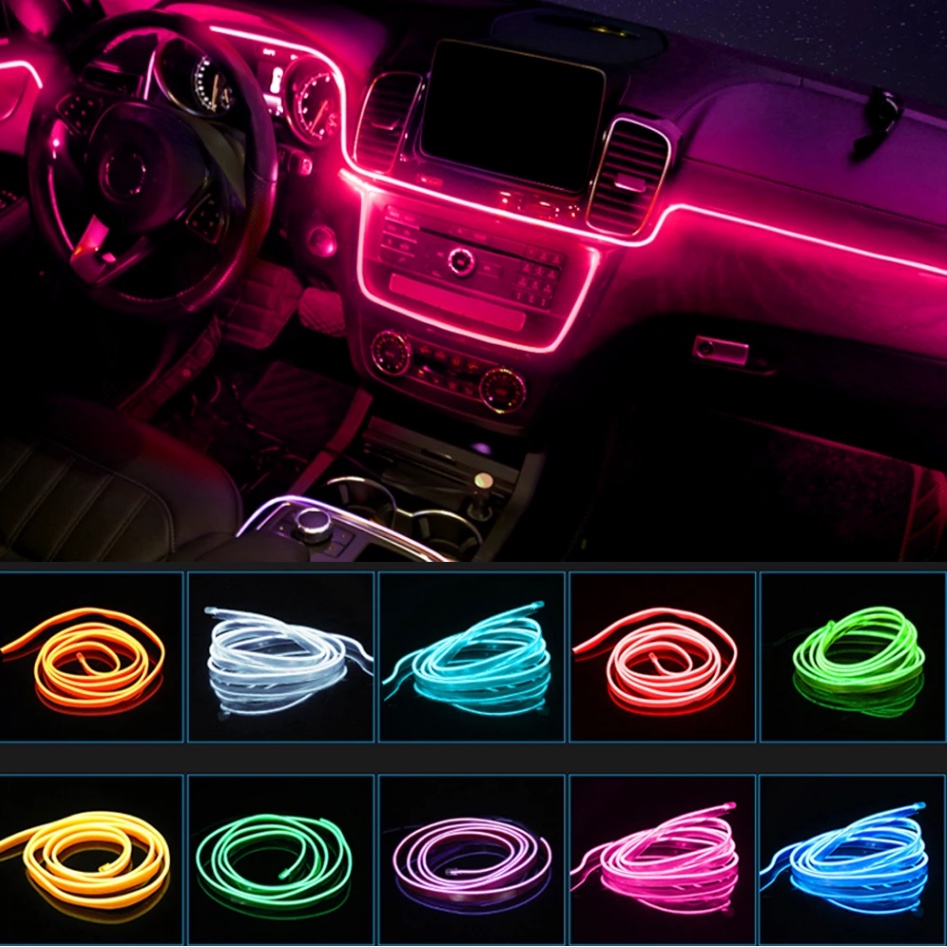 1M/2M/3M/5M Car Light Strip Car Interior Lighting LED Strip Decoration ...