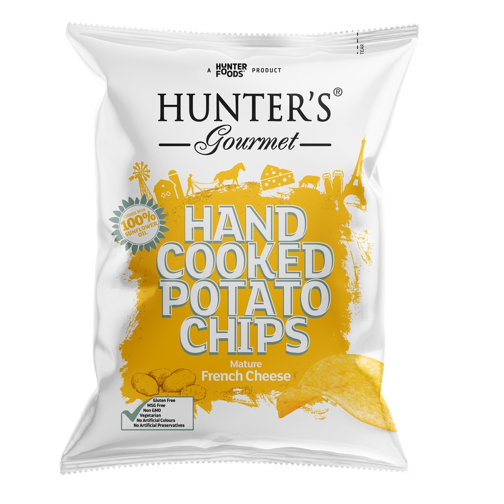 HUNTER'S HAND COOKED POTATO CHIPS MATURE FRENCH CHEESE 125GM | Shopee ...