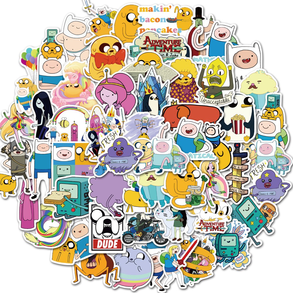 50Pcs Anime Adventure Time Stickers Pack For Kids On The Laptop Fridge ...