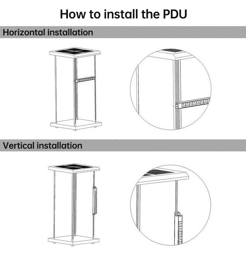 Ampcom Universal Pdu Power Strip Switcher 8 Outlets 1U 220-250V 10A/16A Copper Material With ...