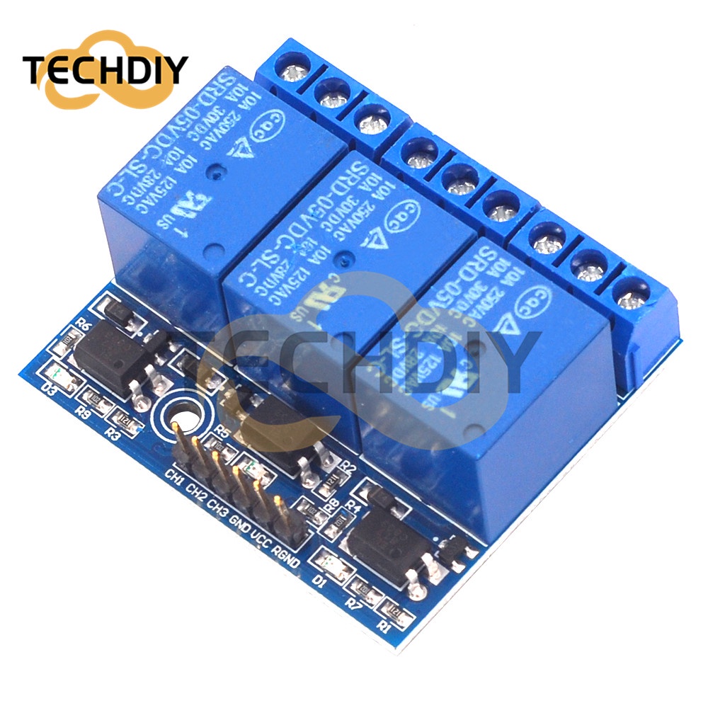 5v 12v 3 Channel Relay Module With Optocoupler Isolation Opto-isolated Compatible 3.3V 5V Signal ...