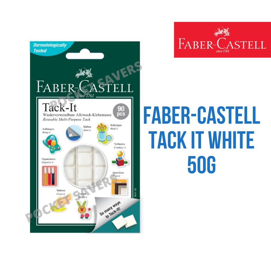 Faber Castell Tack It White 50 g (Removable Adhesive, Reusable, Multi ...