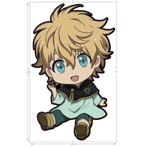 Black Clover Chibi Sticker Vinyl Waterproof (Glittered) WITH FREEBIES ...