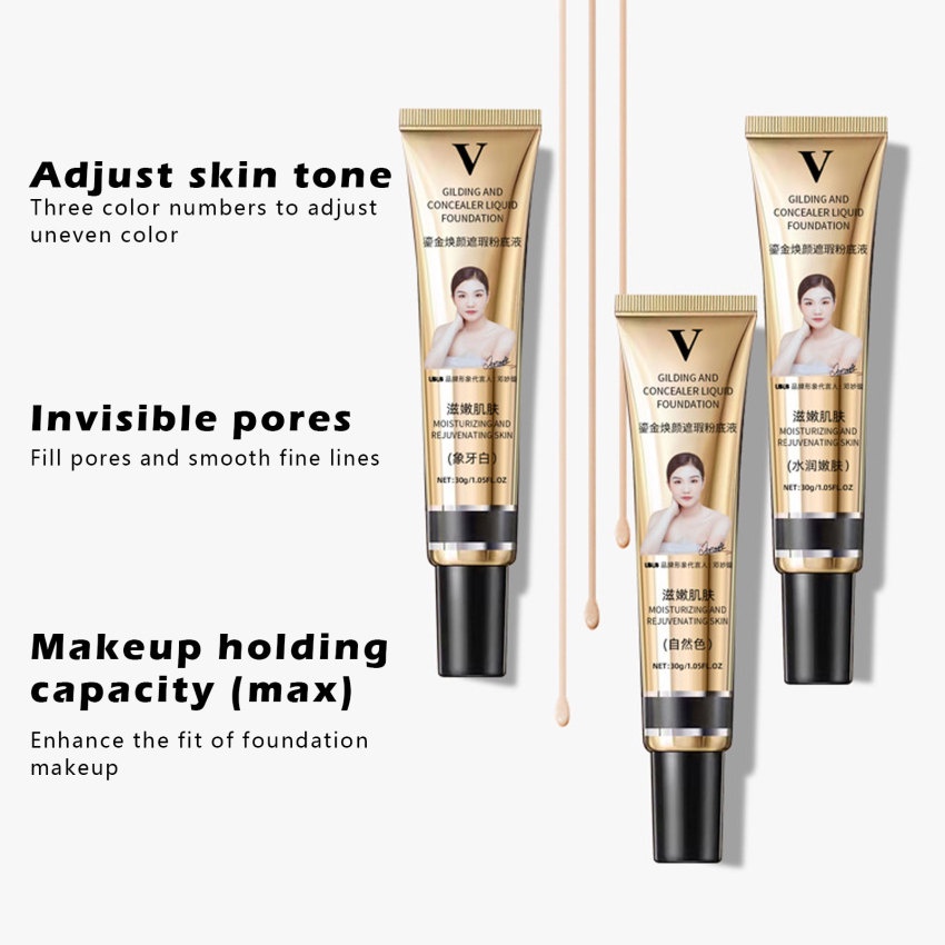 UBUB gilding and concealer liquid foundation 30g Oil control lasting ...