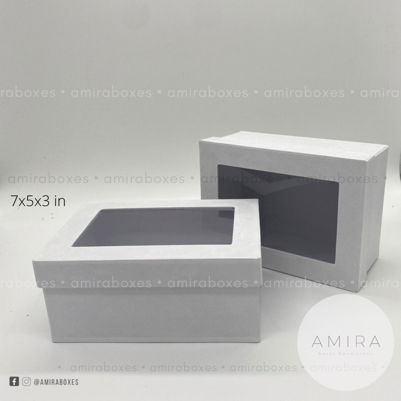 7x5x3" Rectangle Hard Box with Window Acetate Cover (Customizable ...