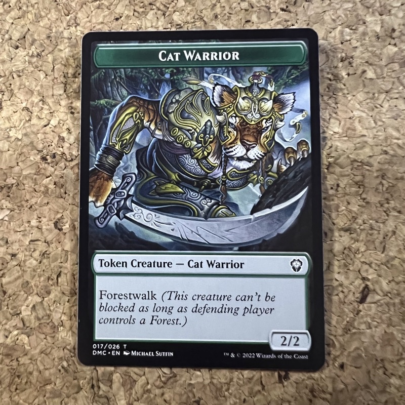 CAT WARRIOR TOKEN | MH3 DMU DOMINARIA UNITED | GREEN | MTG MAGIC THE ...
