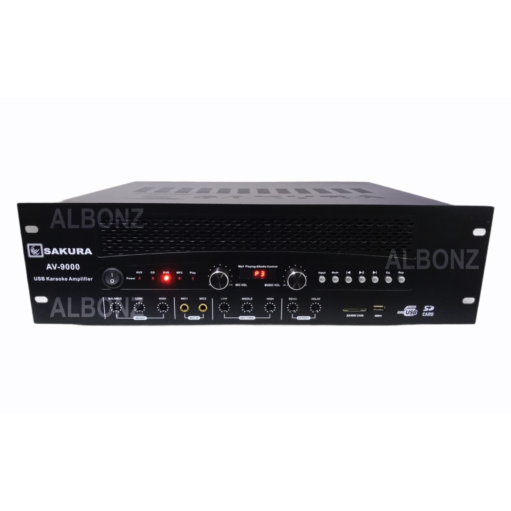ORIGINAL Sakura AV-9000 (1800W x 2)USB Karaoke Amplifier | Shopee Philippines