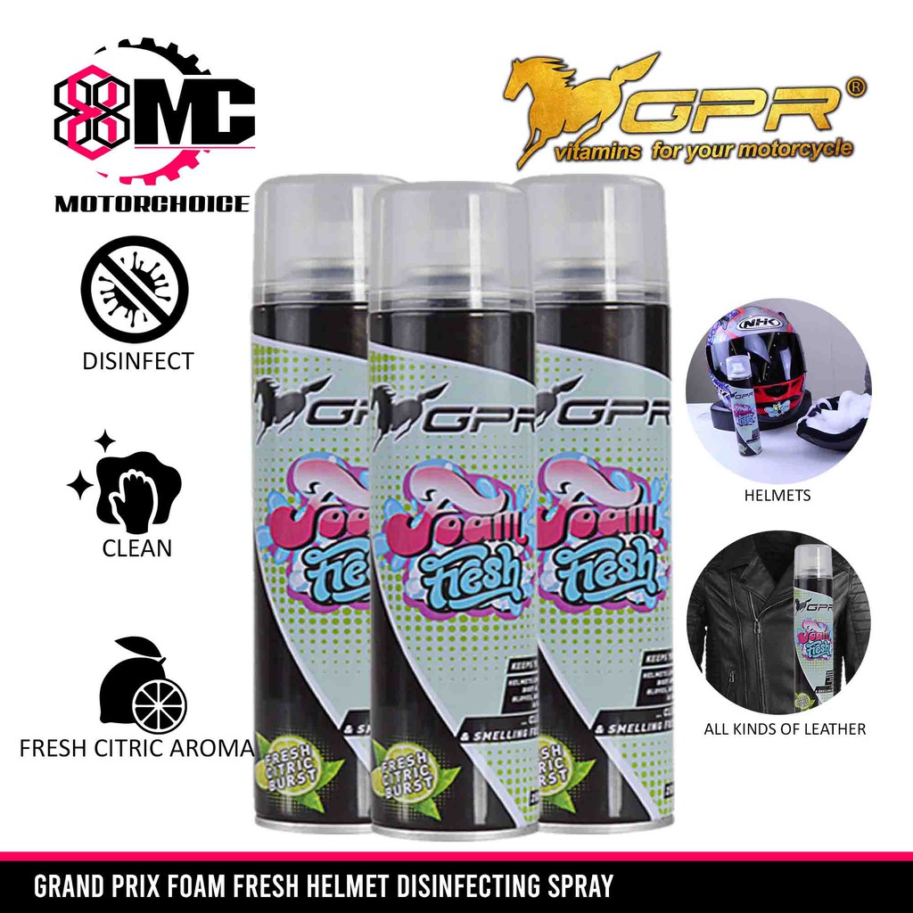 GPR Foam Fresh Helmet Disinfecting Spray Deodorizer Cleaner Anti ...