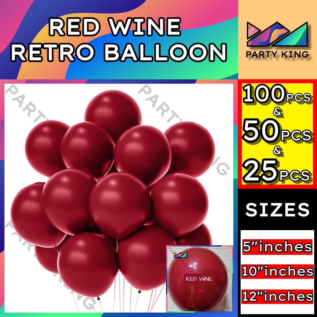 25/50/100pcs Red Wine Balloon Retro Balloons Matte Vintage Morandi ...