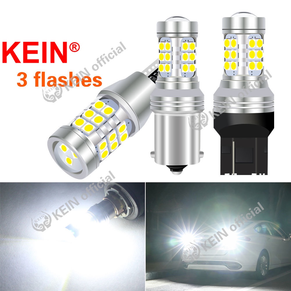 KEIN 2PCS Strobe 3Flash Reversing Light Strobe Three Times T15 T20 1156 W16W P21W W21W BA15S ...