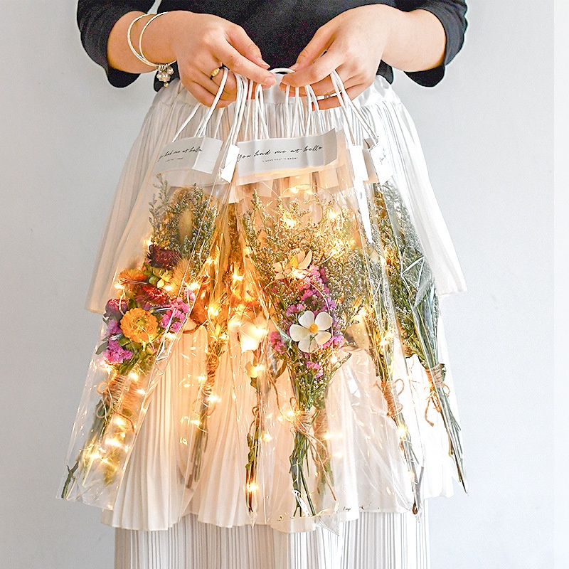 [Finished product] transparent hand-held flower bag transparent pvc ...
